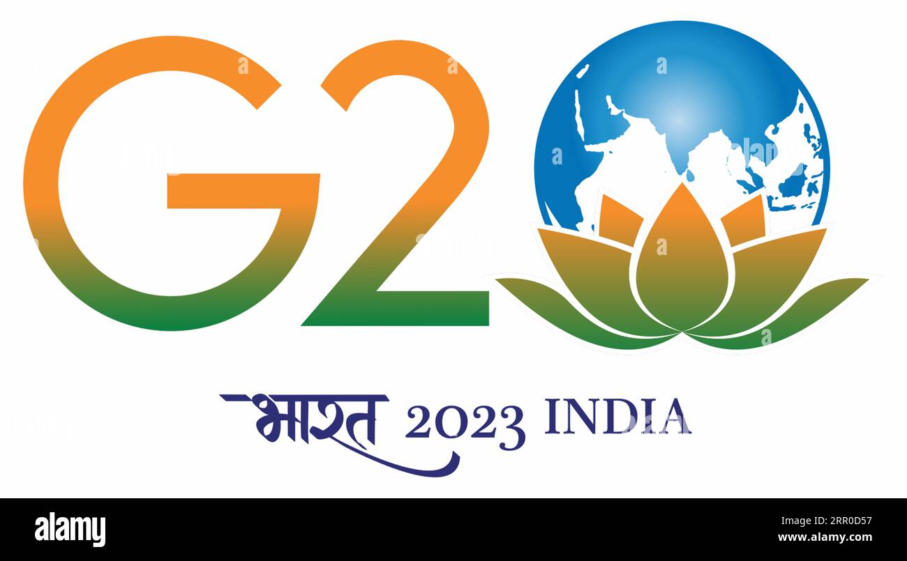 flag g20 india Official India's G20 Logo, G20 summit India, G20 2023 Stock Photo - Alamy