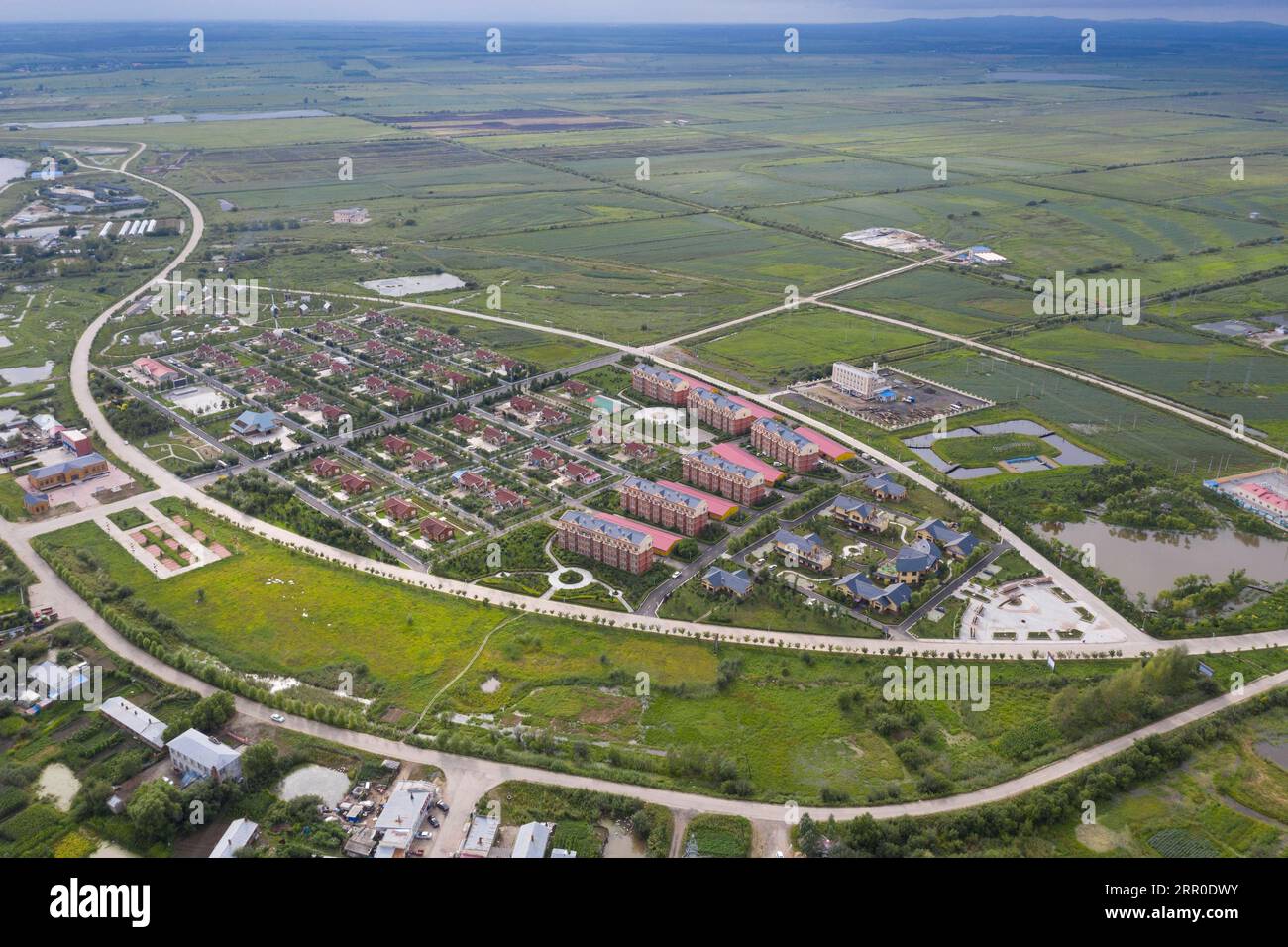 200810 -- FUYUAN, Aug. 10, 2020 -- Aerial photo taken on Aug. 9, 2020 ...