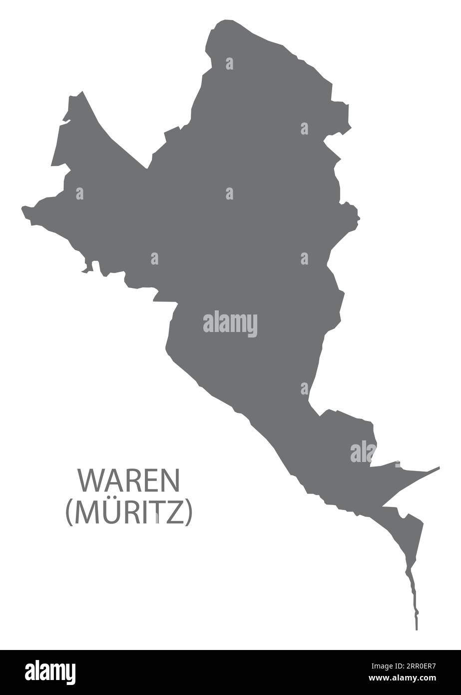 Waren Müritz German city map grey illustration silhouette shape Stock ...