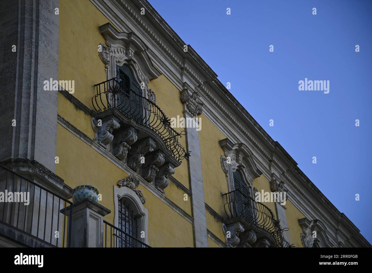 Antique Baroque style building facade in Ragusa Ibla Sicily, Italy ...