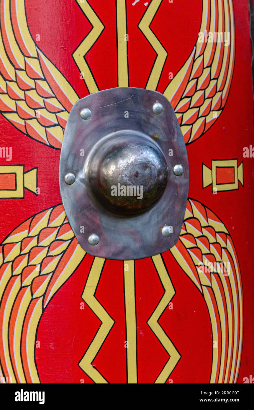 Replica of a Roman legionary shield Stock Photo - Alamy