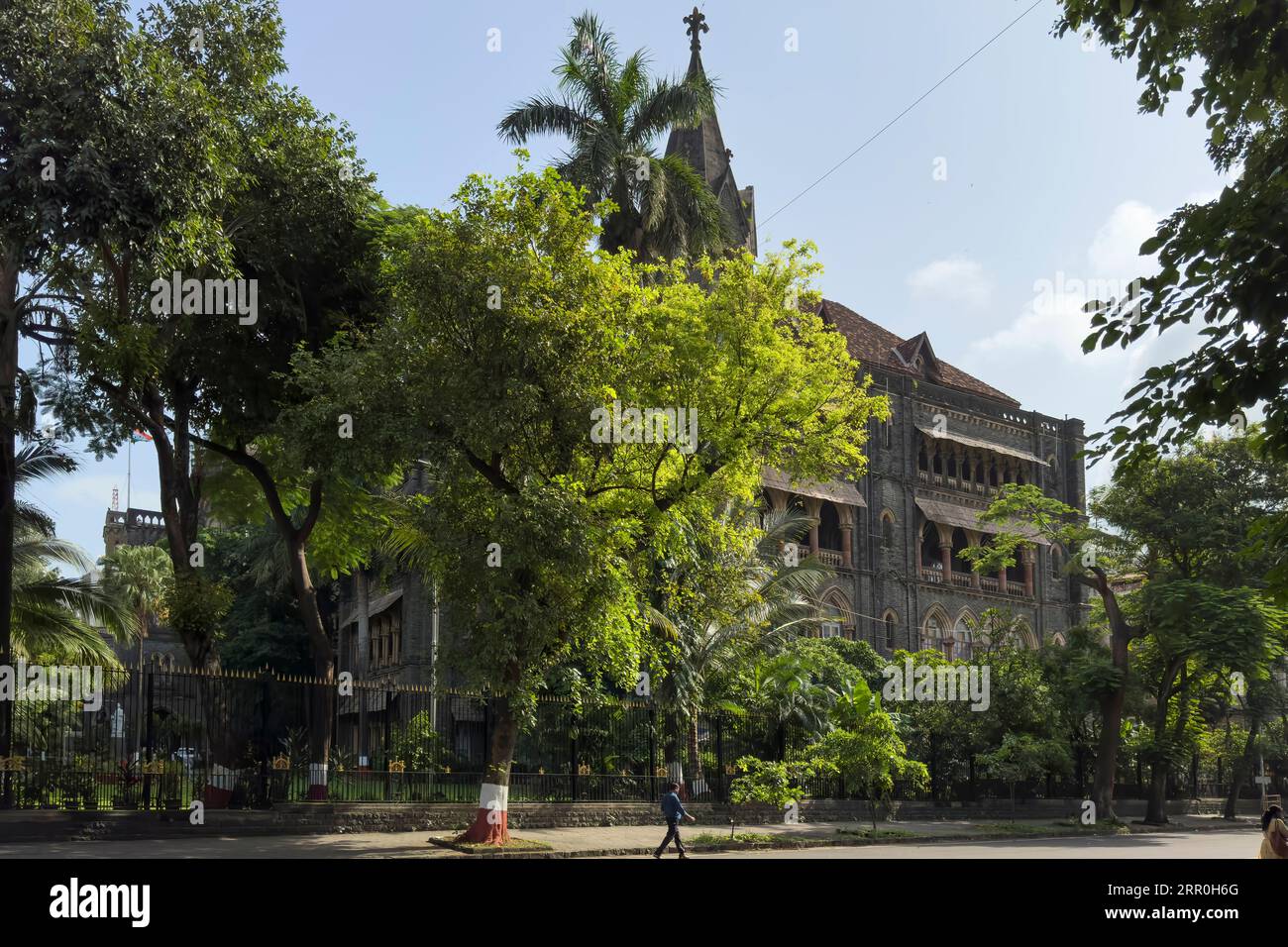 Facade of old building in the Victorian Gothic architecture situated in ...