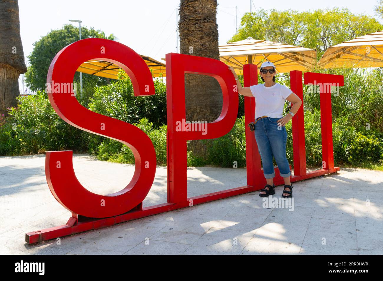 Croatia Split city port old town tourist sign of SPLIT photo ...