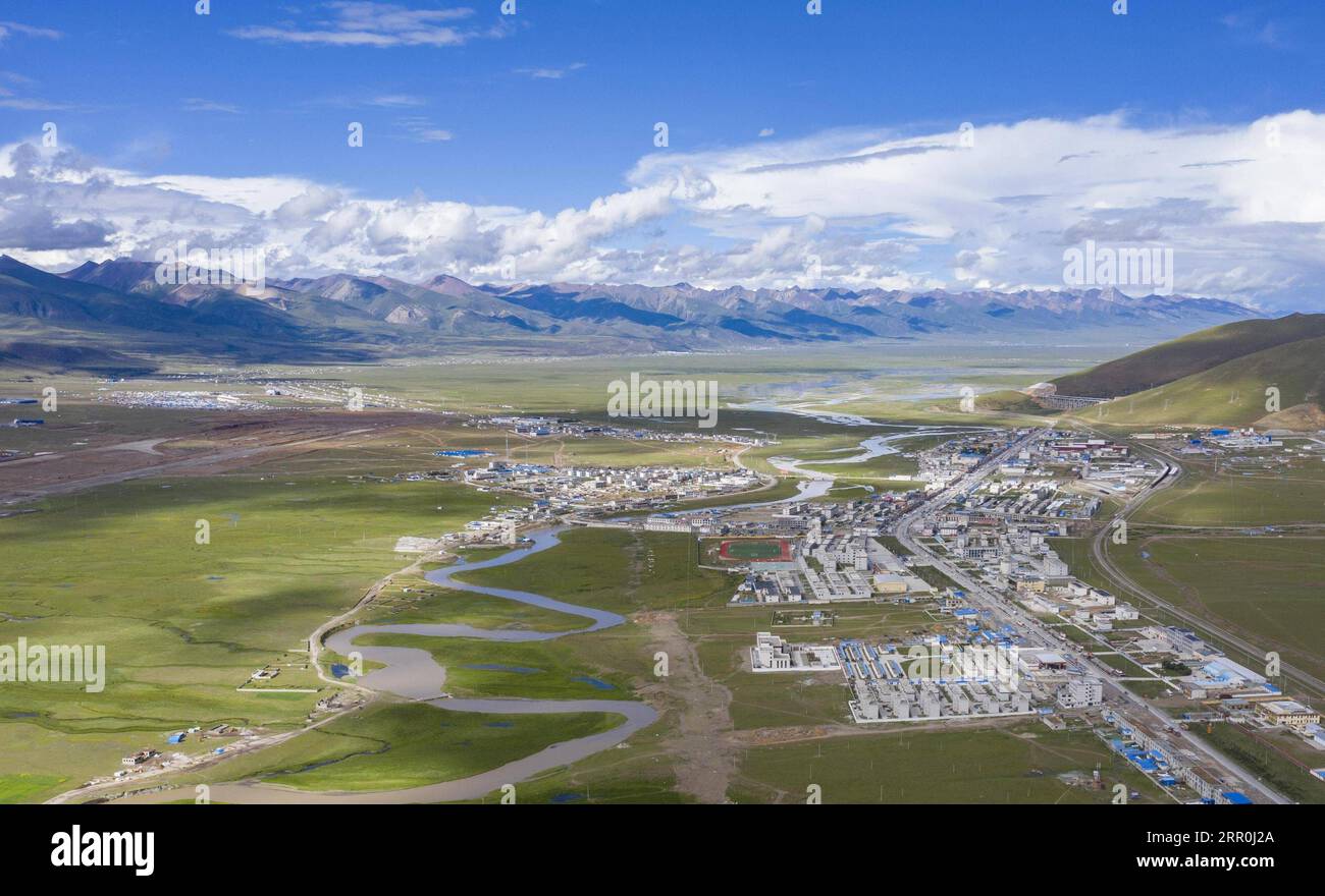 200816 -- LHASA, Aug. 16, 2020 Xinhua -- Aerial photo taken on Aug. 11 ...