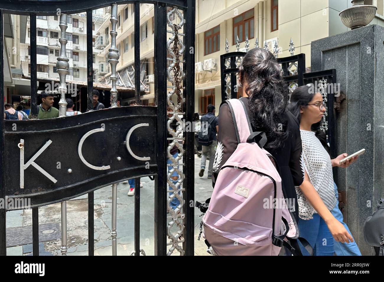Students exit Kishinchand Chellaram College, commonly known as KC ...