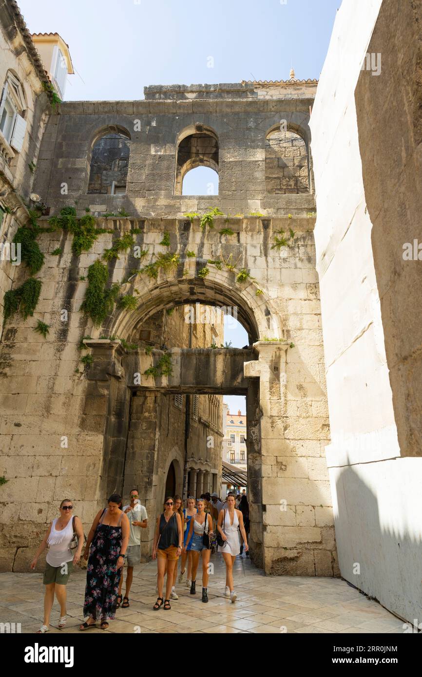 Croatia Split old town Diocletian's Palace Iron Western Gate between ...