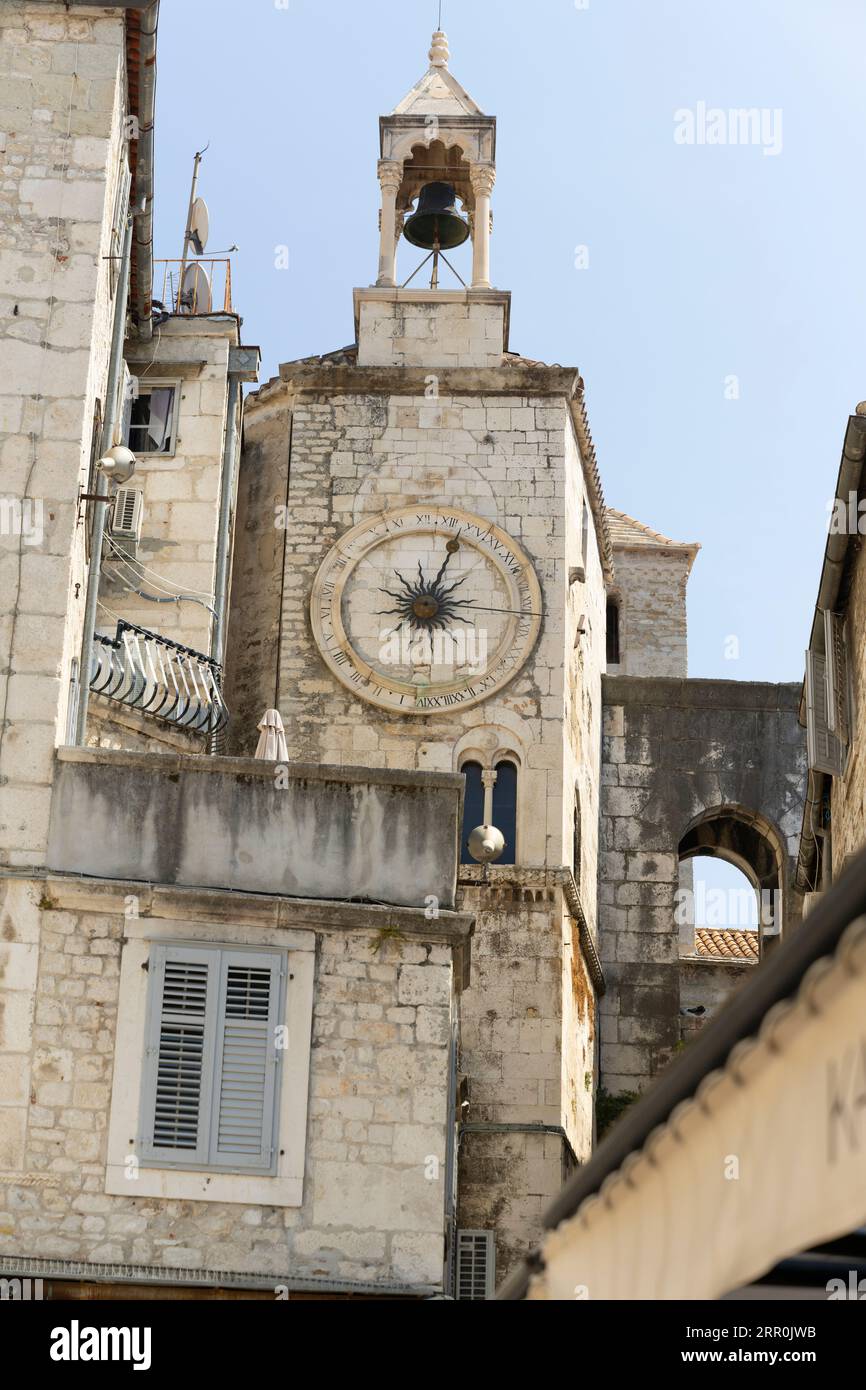 Croatia Split Bell Tower 24 Roman digit Clock remains of Church of Our ...