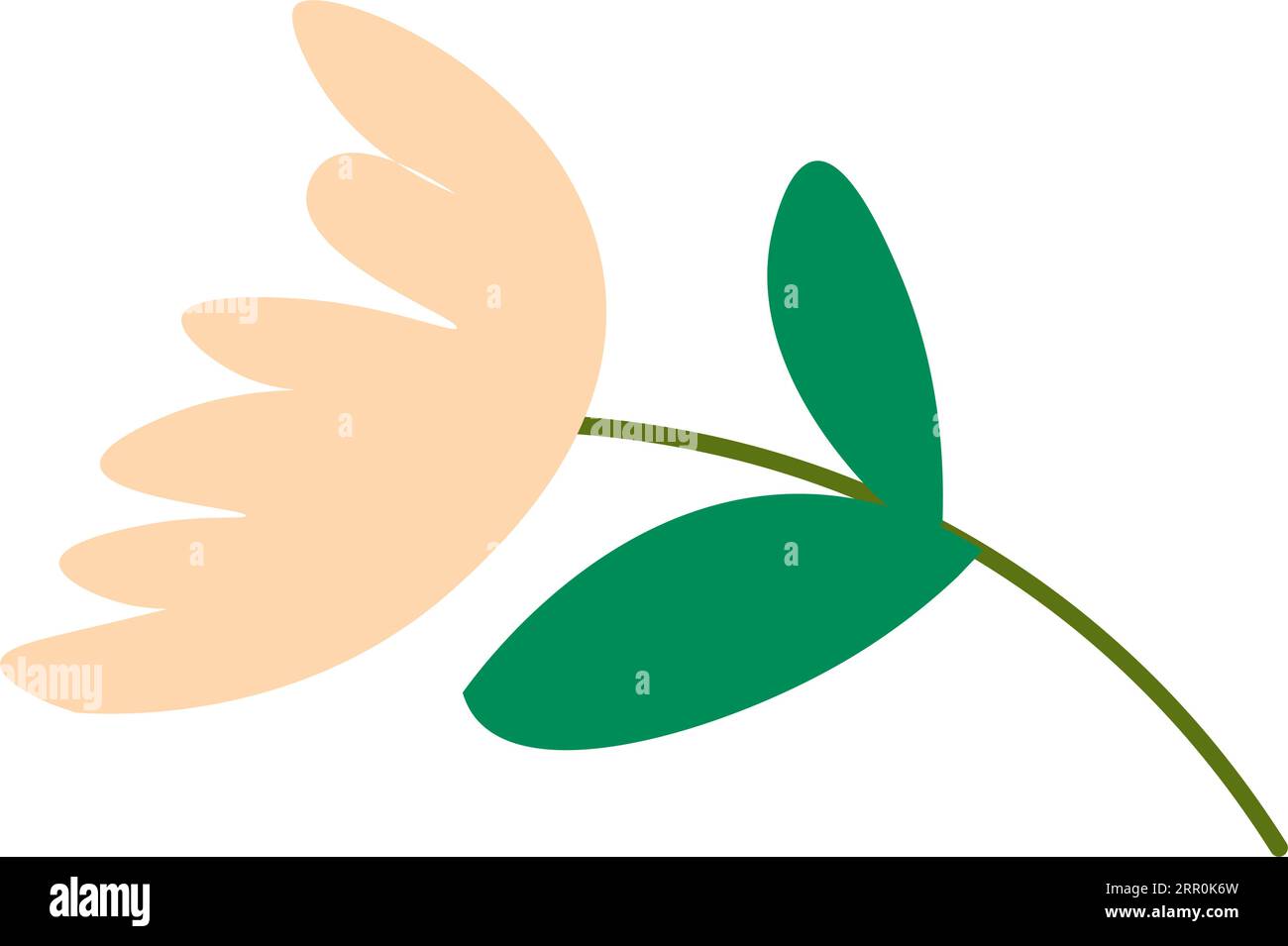 Blooming flower on stem, flourishing plant flora Stock Vector Image ...