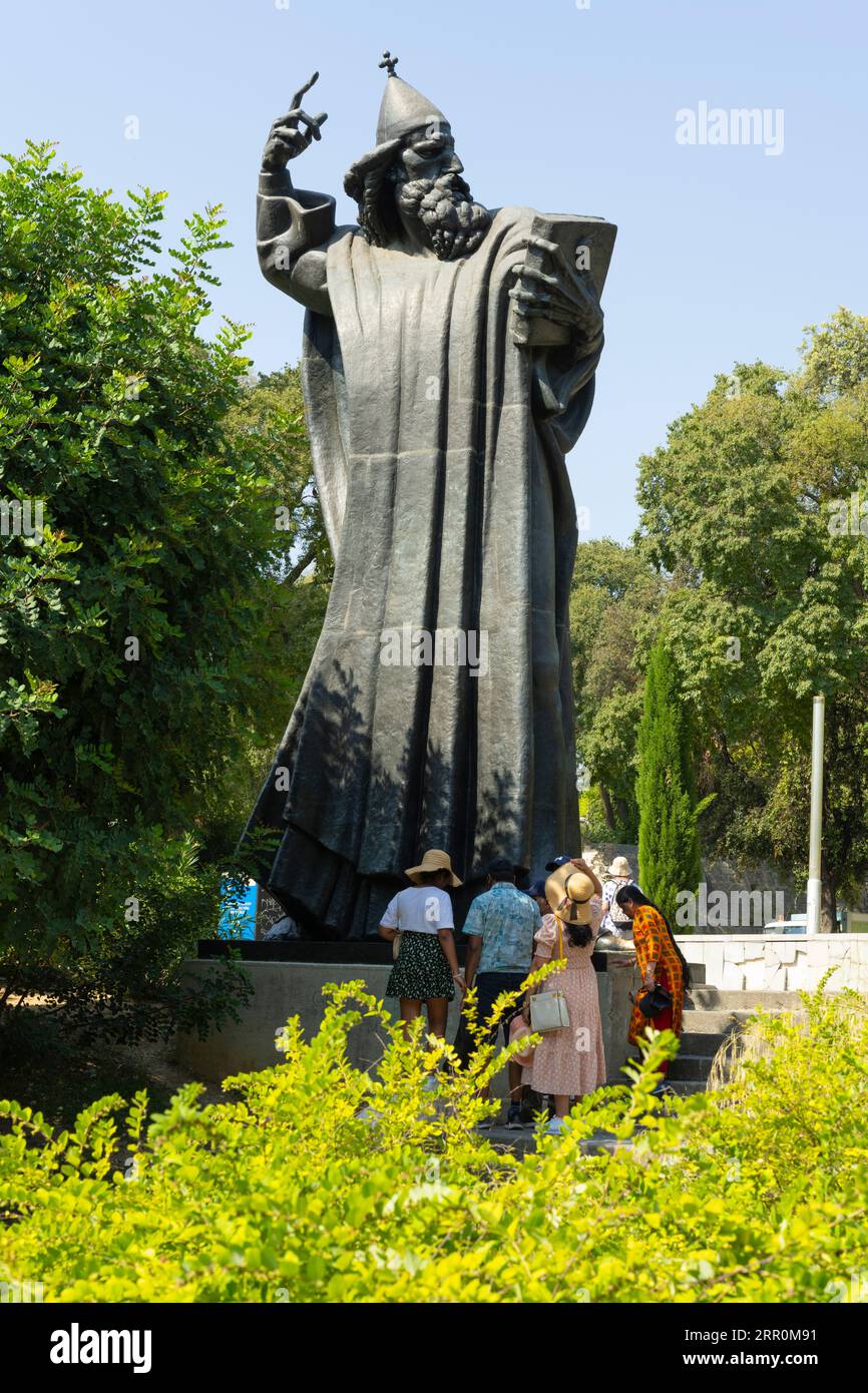 Croatia Split city port old town bronze statue sculpture of Gregory of ...