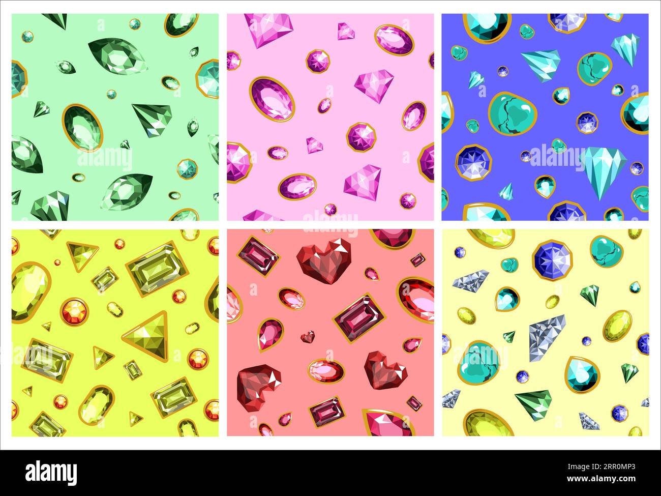 Decorative pattern background set with diamond set Stock Vector Image ...