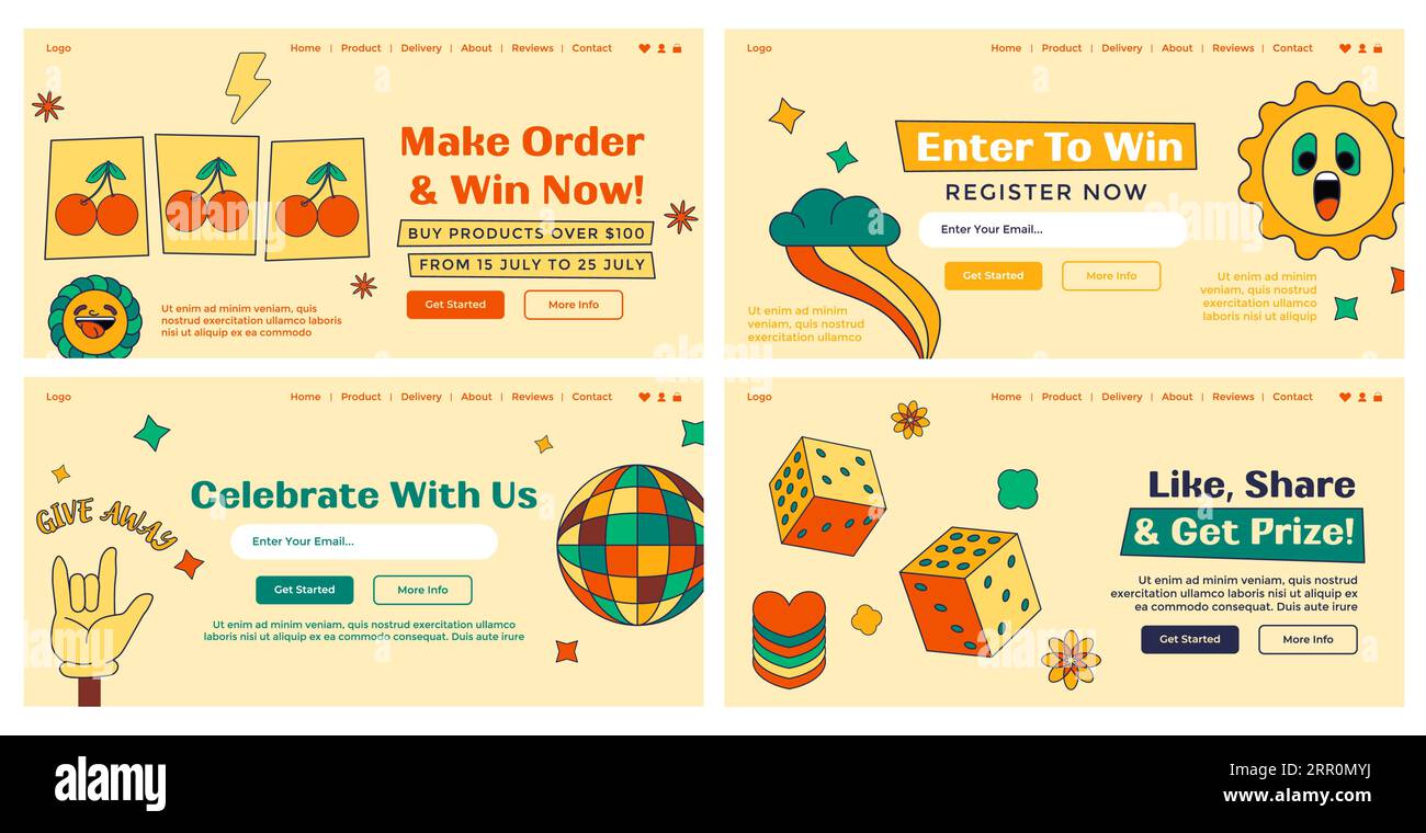 Give away advertising at web banner design set Stock Vector Image & Art ...