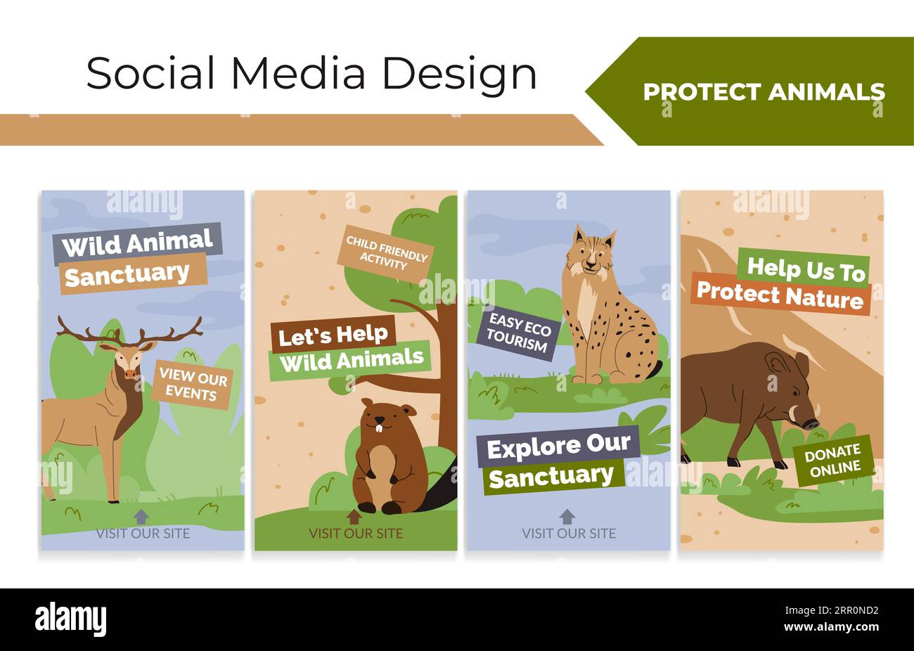 Care wild animal park Stock Vector Images - Alamy