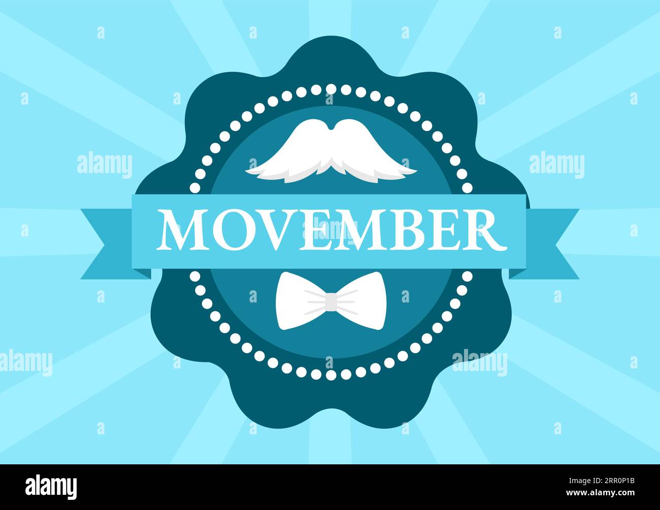 Movember Time Vector Illustration with Mustache and Ribbon for Men's ...