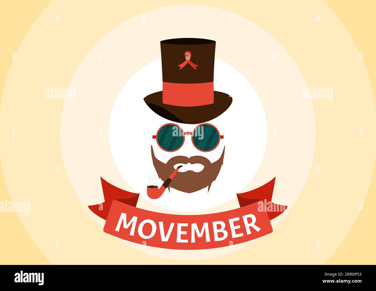 Movember Time Vector Illustration with Mustache and Ribbon for Men's ...