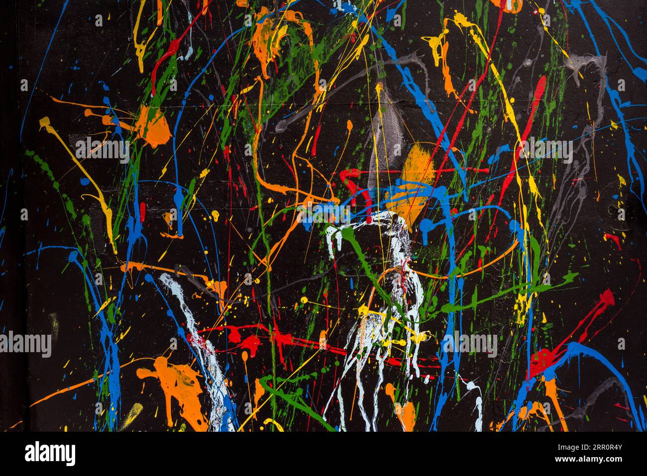 Paint splattered wall texture. High resolution abstract color ...