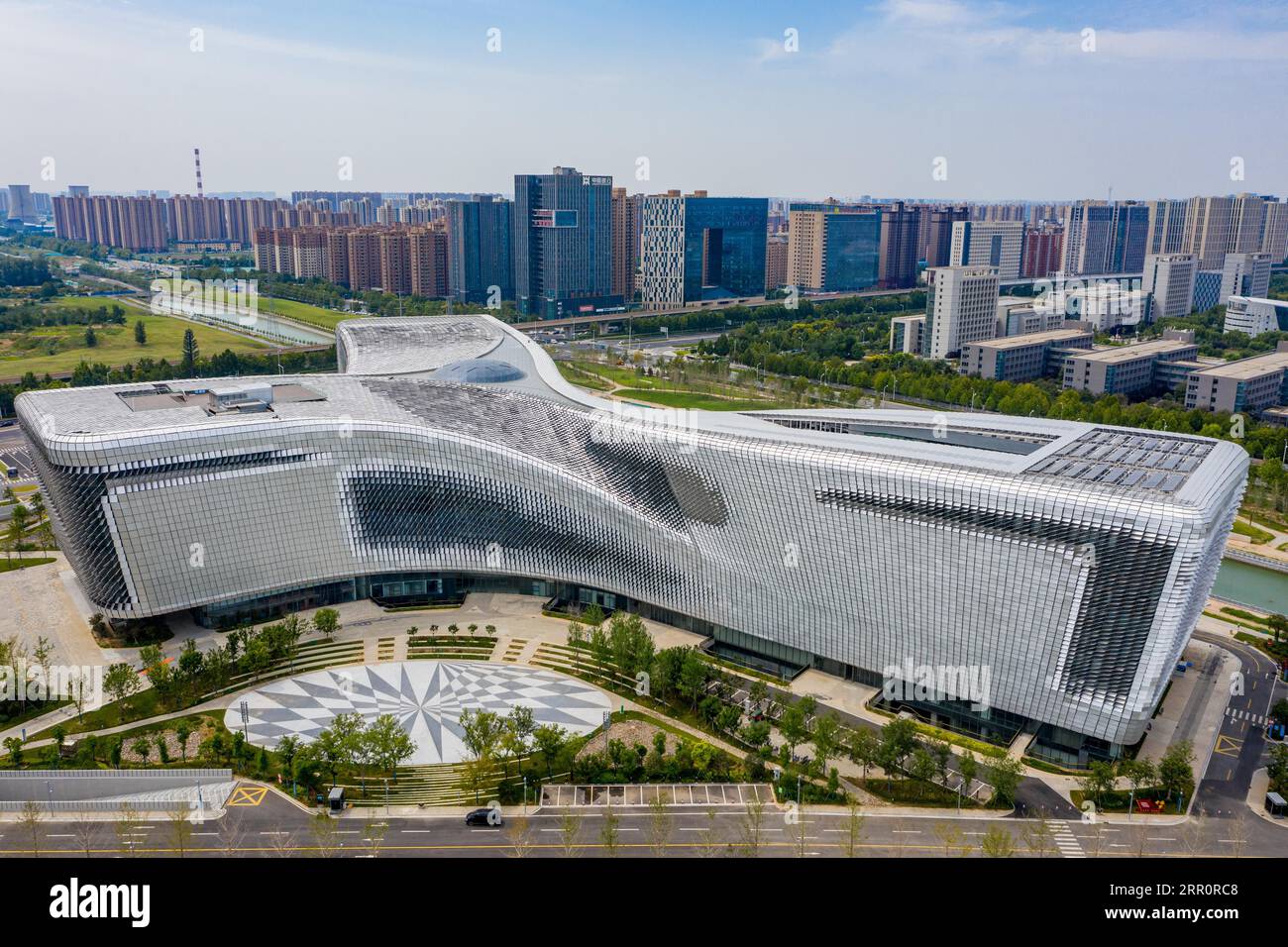 Aerial photo shows the new Henan Science and Technology Museum in ...