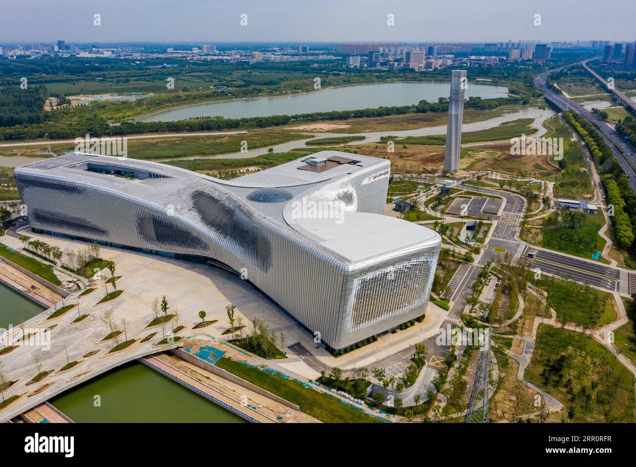 Aerial photo shows the new Henan Science and Technology Museum in ...