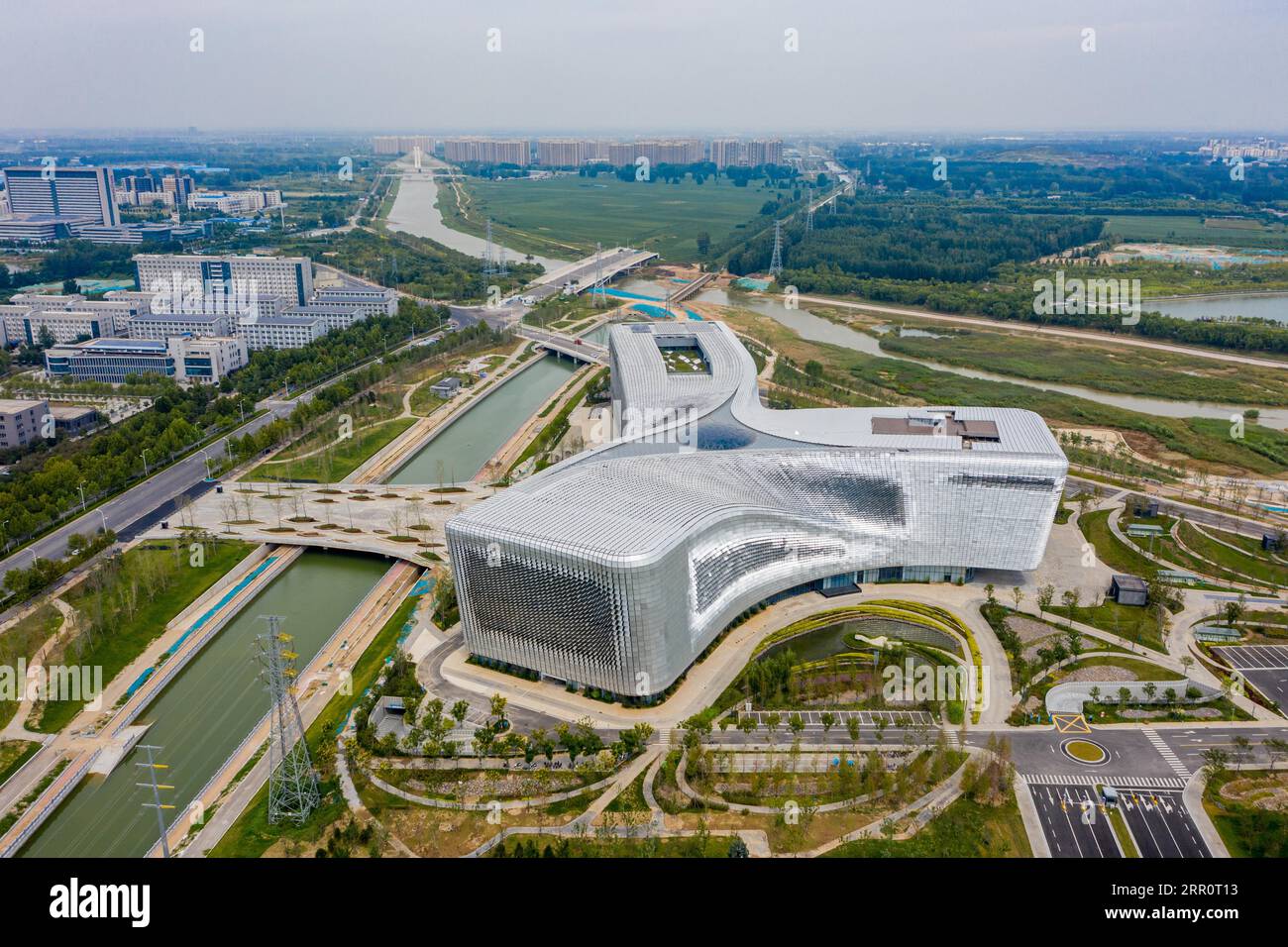 Aerial photo shows the new Henan Science and Technology Museum in ...