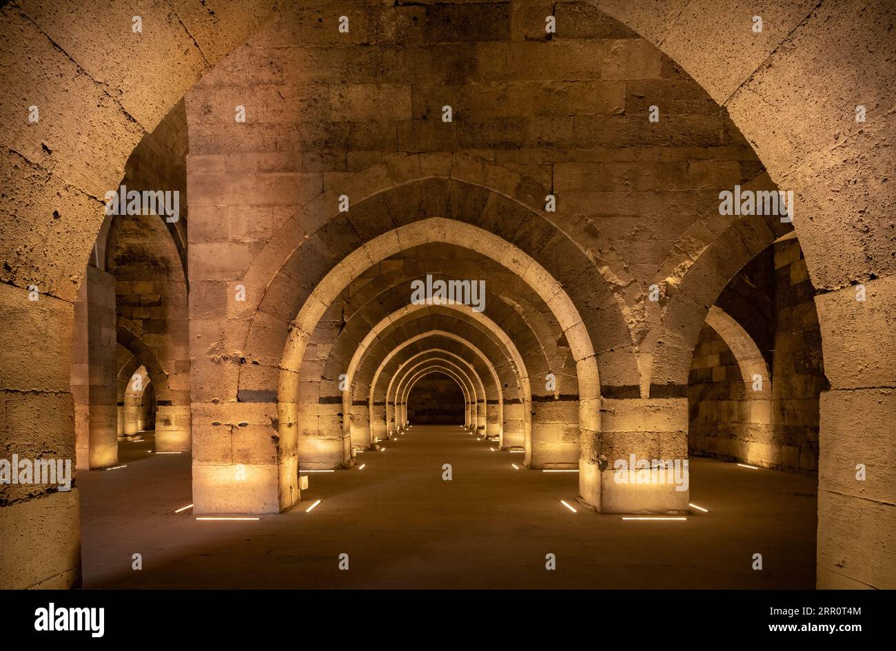 Interior of Sultanhani Caravanserai, an ancient fortified inn on the ...