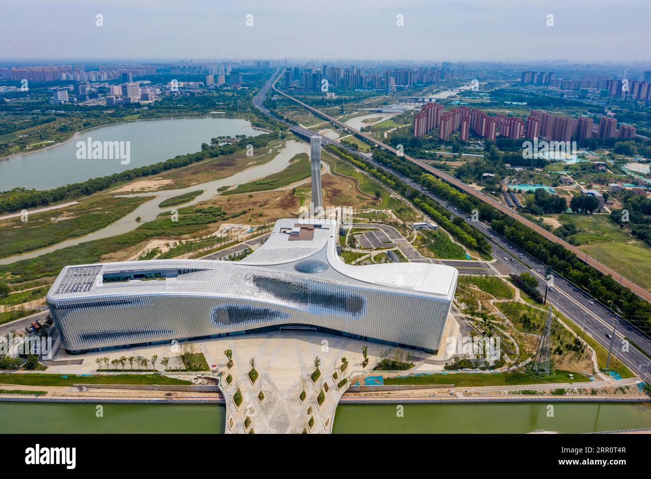 Aerial photo shows the new Henan Science and Technology Museum in ...