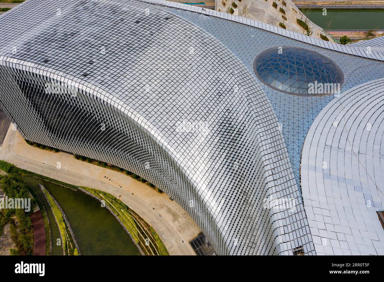 Aerial photo shows the new Henan Science and Technology Museum in ...