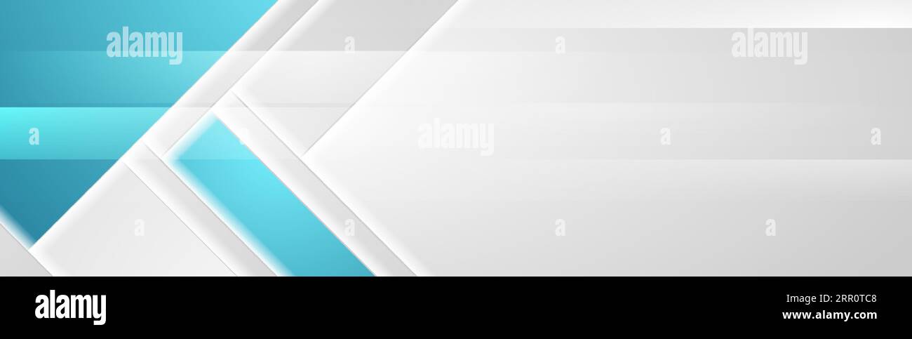 Blue and grey geometric abstract tech banner design. Vector background ...