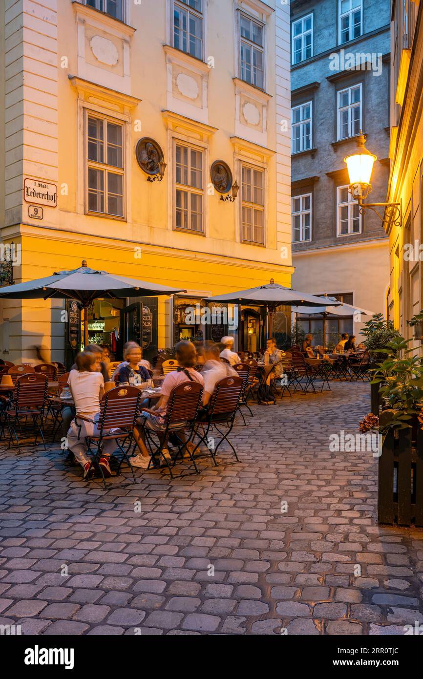 Sidewalk cafe restaurant, Vienna, Austria Stock Photo - Alamy
