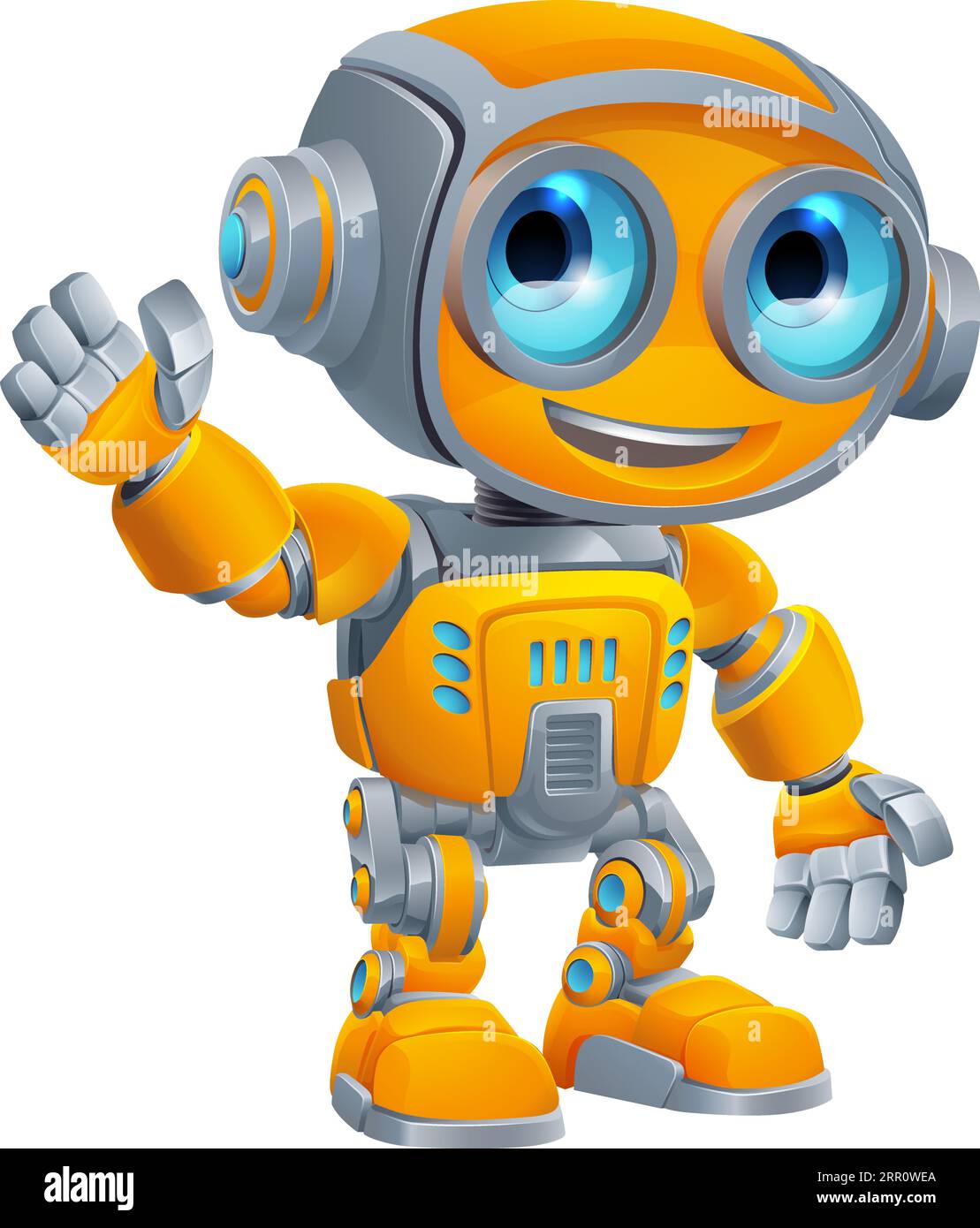 Robot Mascot Cartoon Cute Fun Alien Character Man Stock Vector Image ...