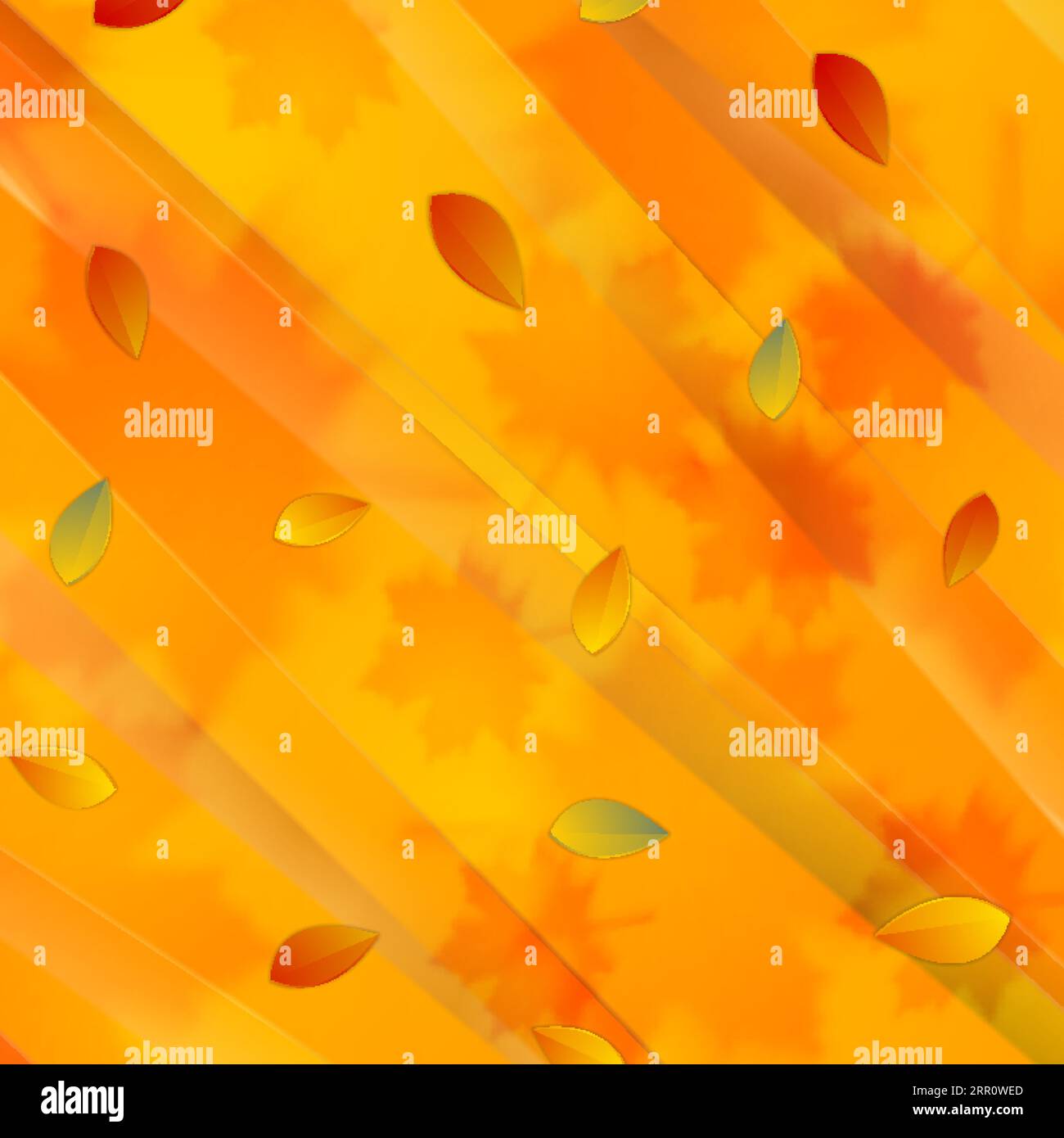 Bright orange autumn background with leaves. Vector design Stock Vector ...