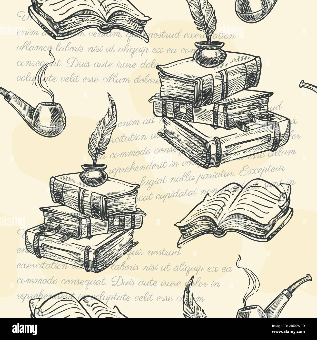 Antique books library seamless Stock Vector Images - Alamy