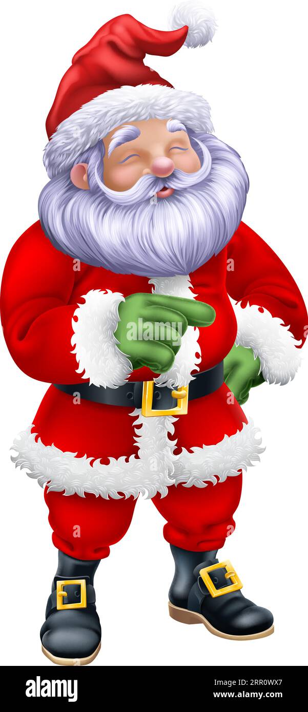 Cartoon Santa Claus Father Christmas Pointing Stock Vector Image & Art ...