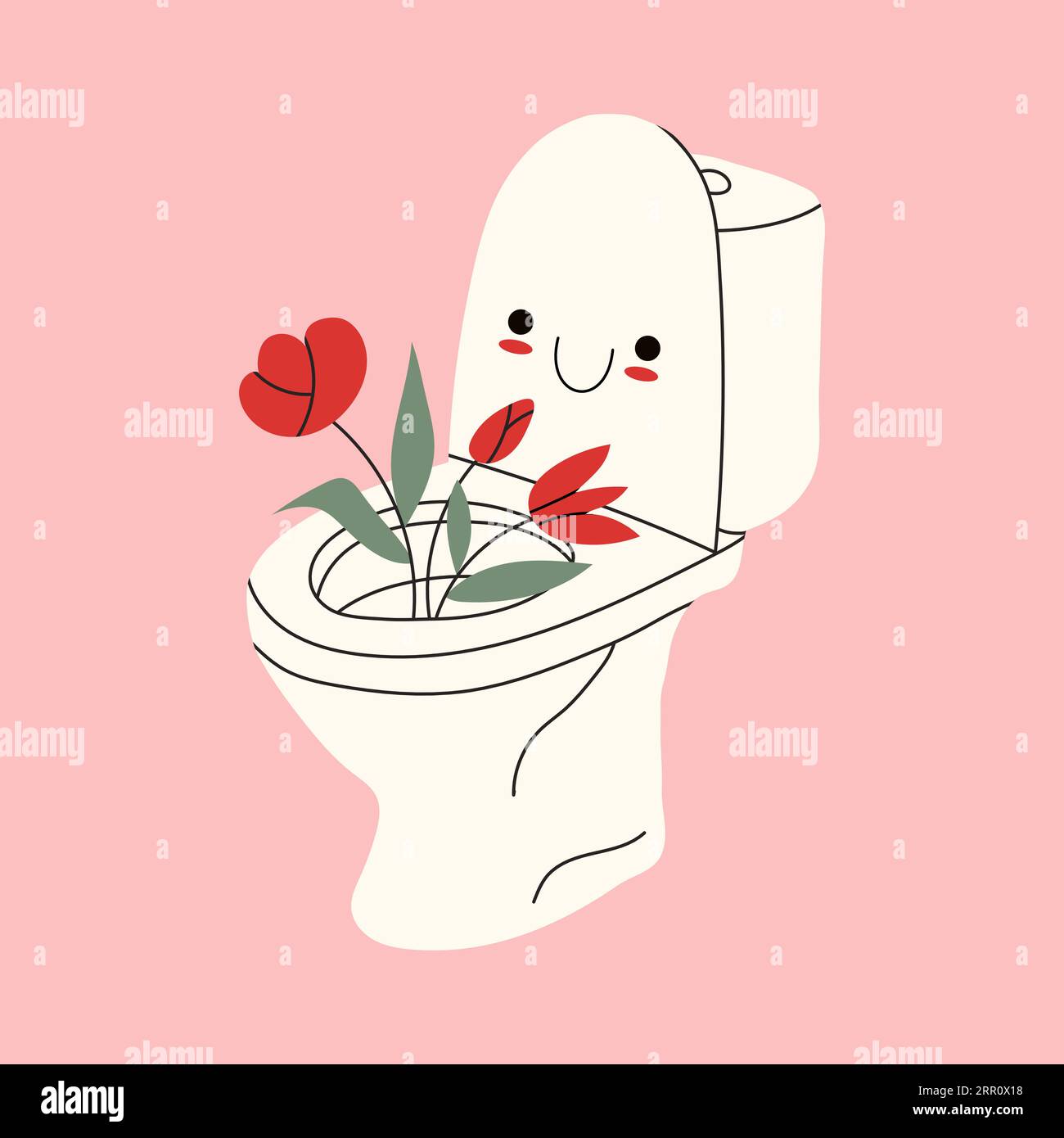 Cute funny smiling happy toilet bowl Stock Vector Image & Art - Alamy