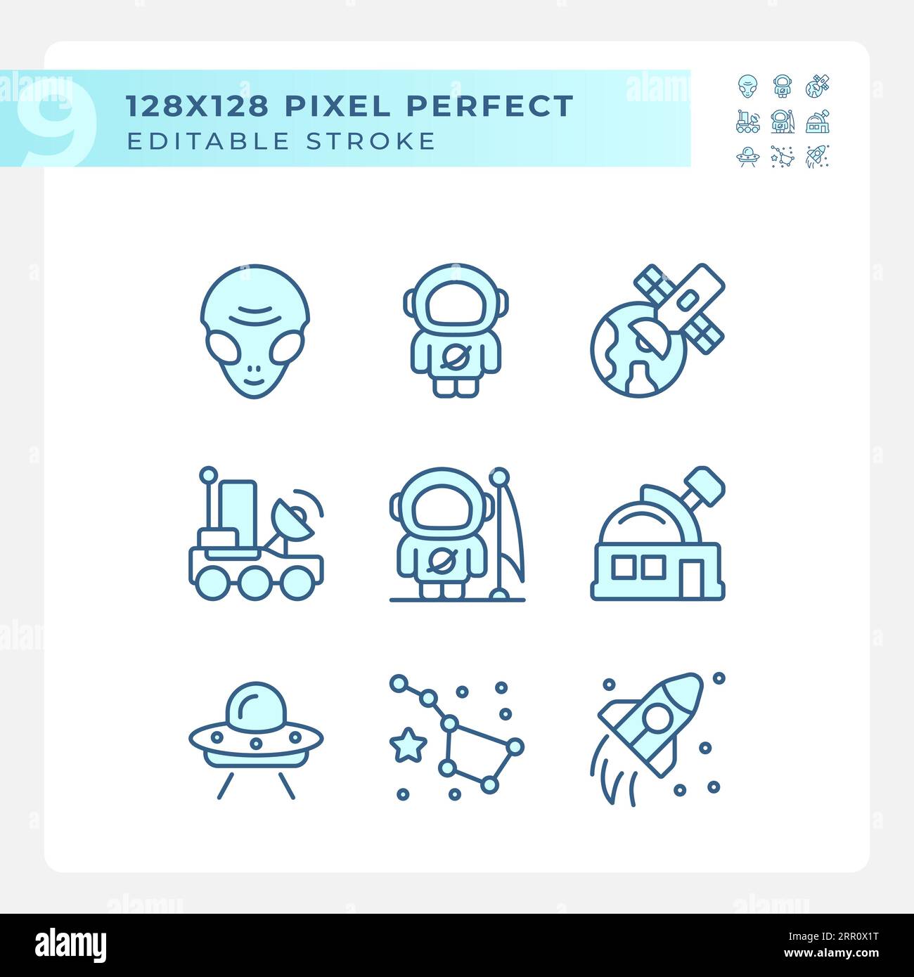 Space exploration pixel perfect light blue icons Stock Vector Image ... Space exploration pixel perfect light blue icons Stock Vector Image ...