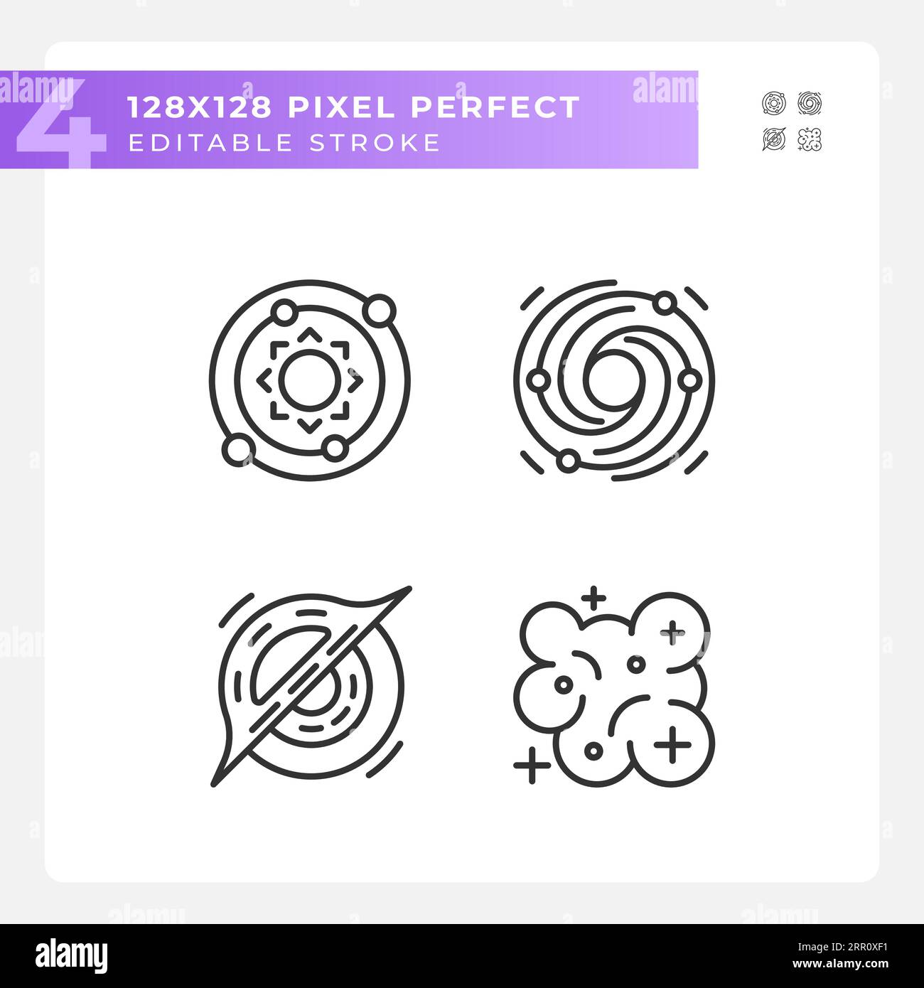 Outer space pixel perfect linear icons set Stock Vector Image & Art - Alamy