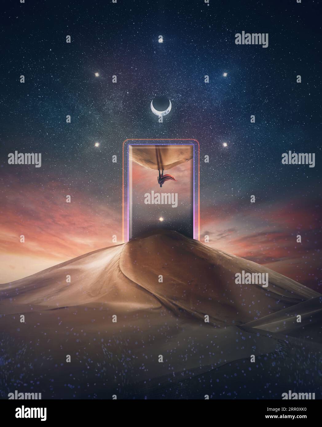 Parallel world portal open and a mysterious person with hero cape ...