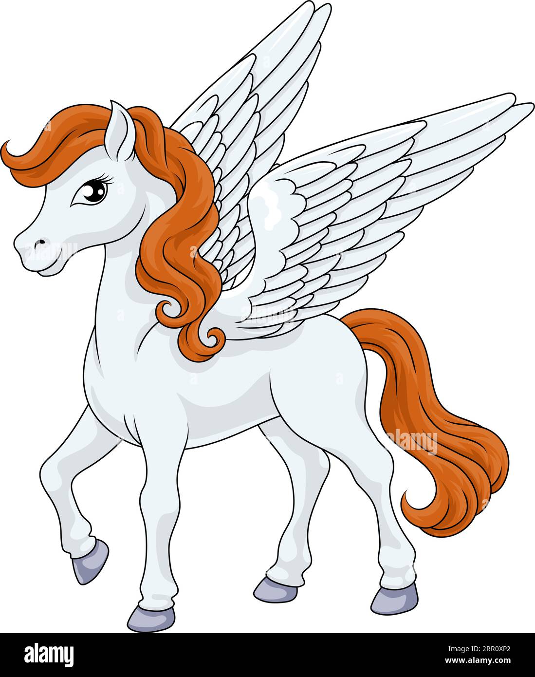 Pegasus Wings Horse Cartoon Animal Illustration Stock Vector Image ...