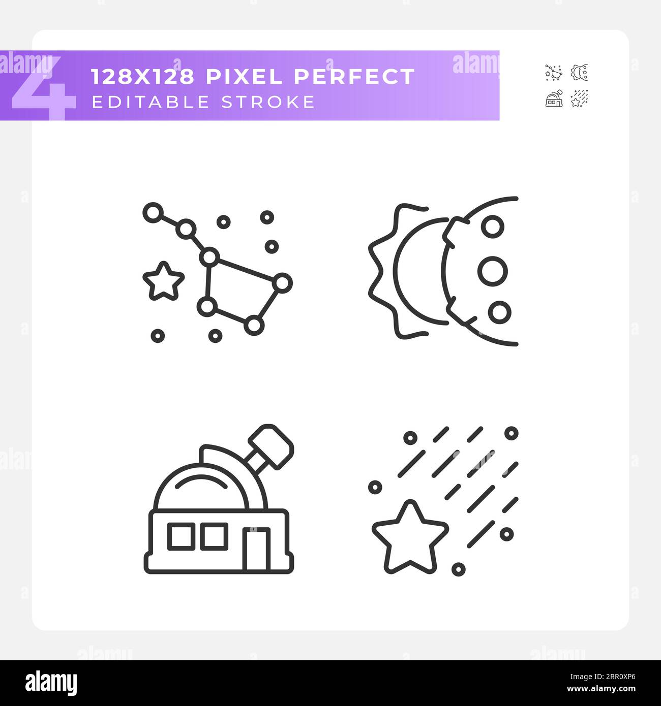 Astronomy science pixel perfect linear icons set Stock Vector Image ... Astronomy science pixel perfect linear icons set Stock Vector Image ...