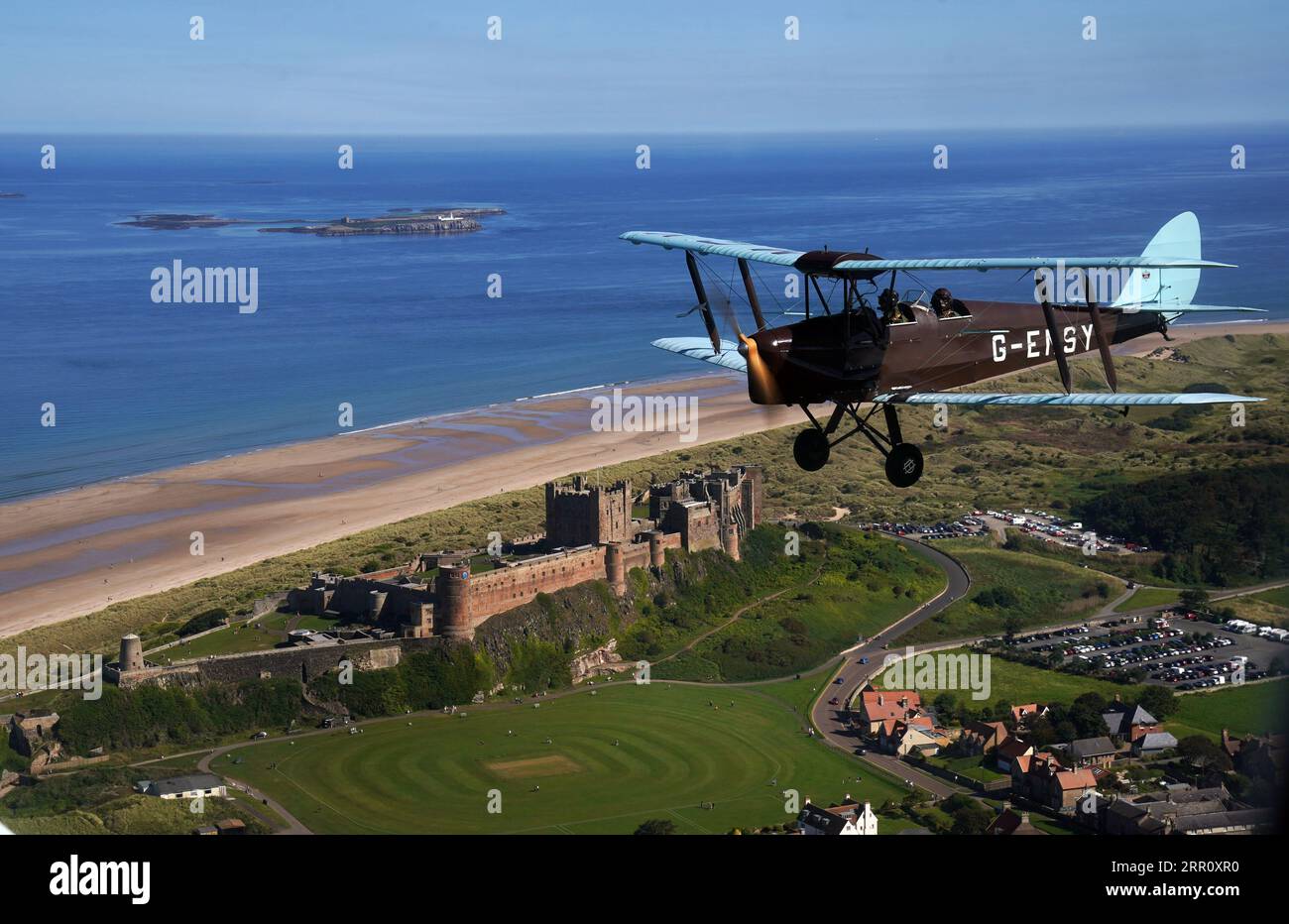 The World War II vintage Tiger Moth plane takes to the sky over ...