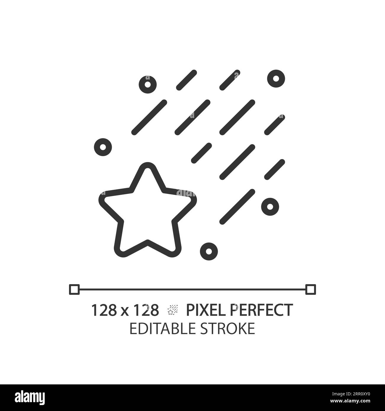 Falling star pixel perfect linear icon Stock Vector Image & Art - Alamy
