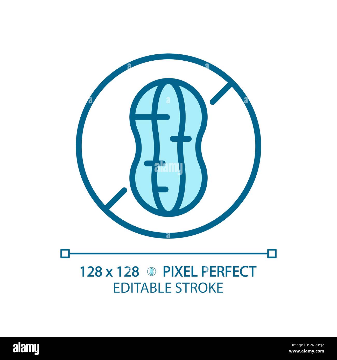 2D customizable thin linear blue nut free icon Stock Vector Image & Art ...