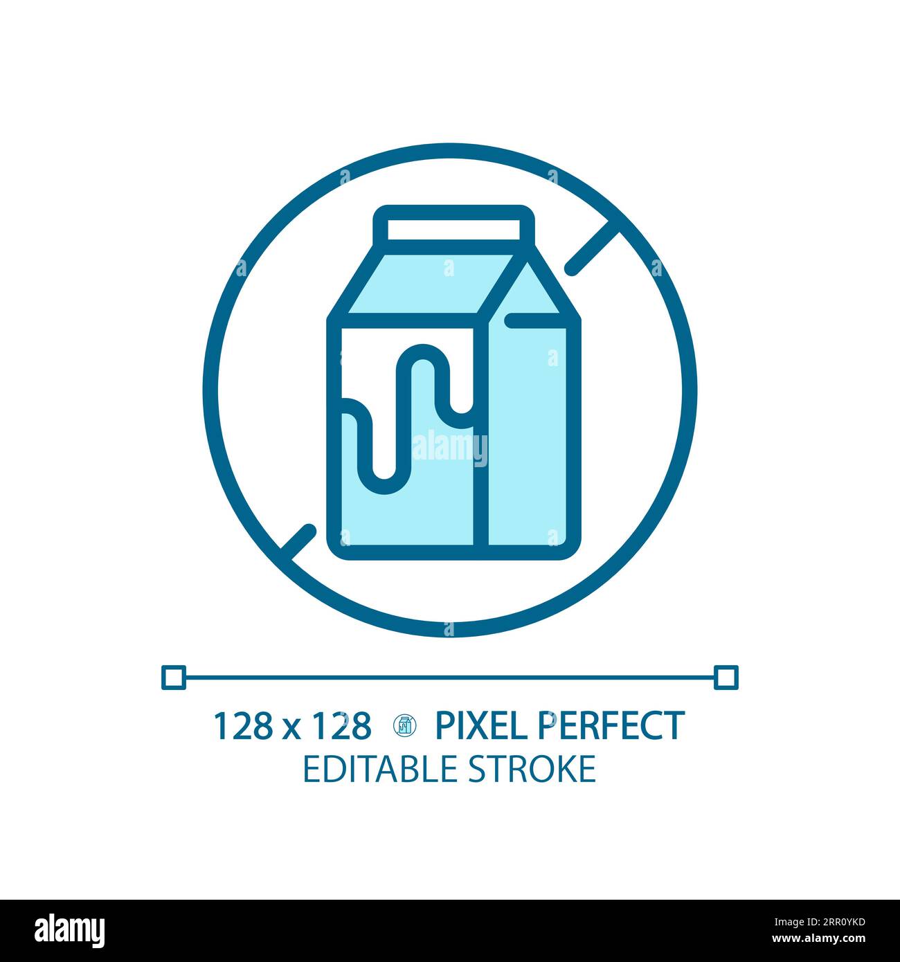 2D customizable thin linear blue lactose free icon Stock Vector Image ...