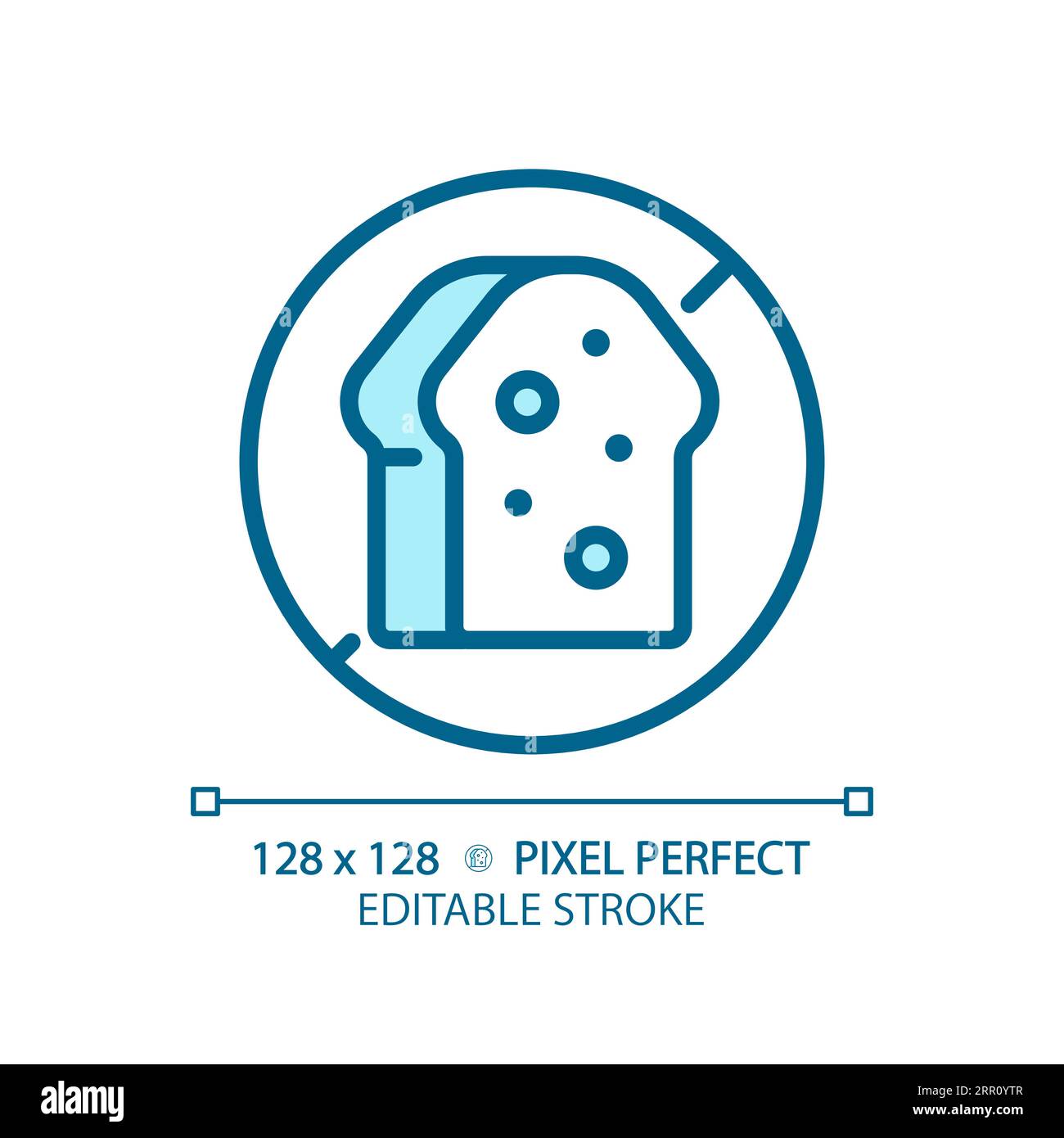 2D customizable thin linear blue bread free icon Stock Vector Image ...