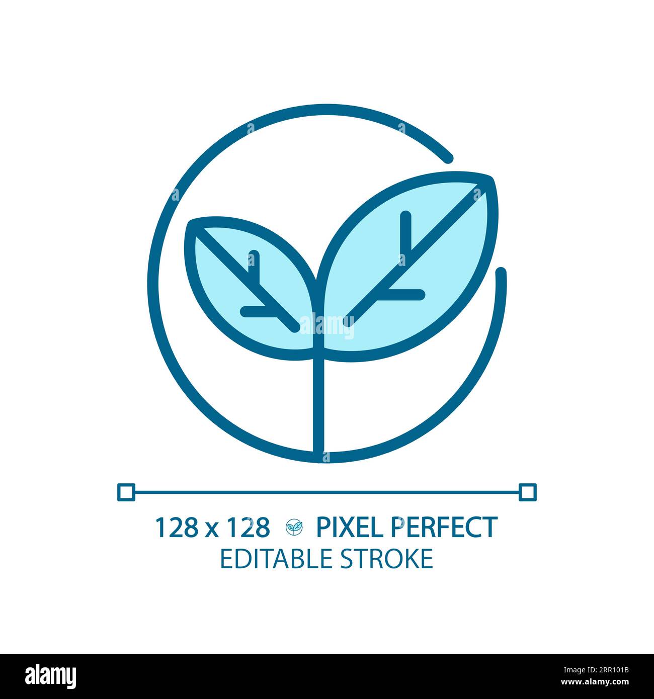 2D customizable thin linear blue vegetarian icon Stock Vector Image & Art - Alamy