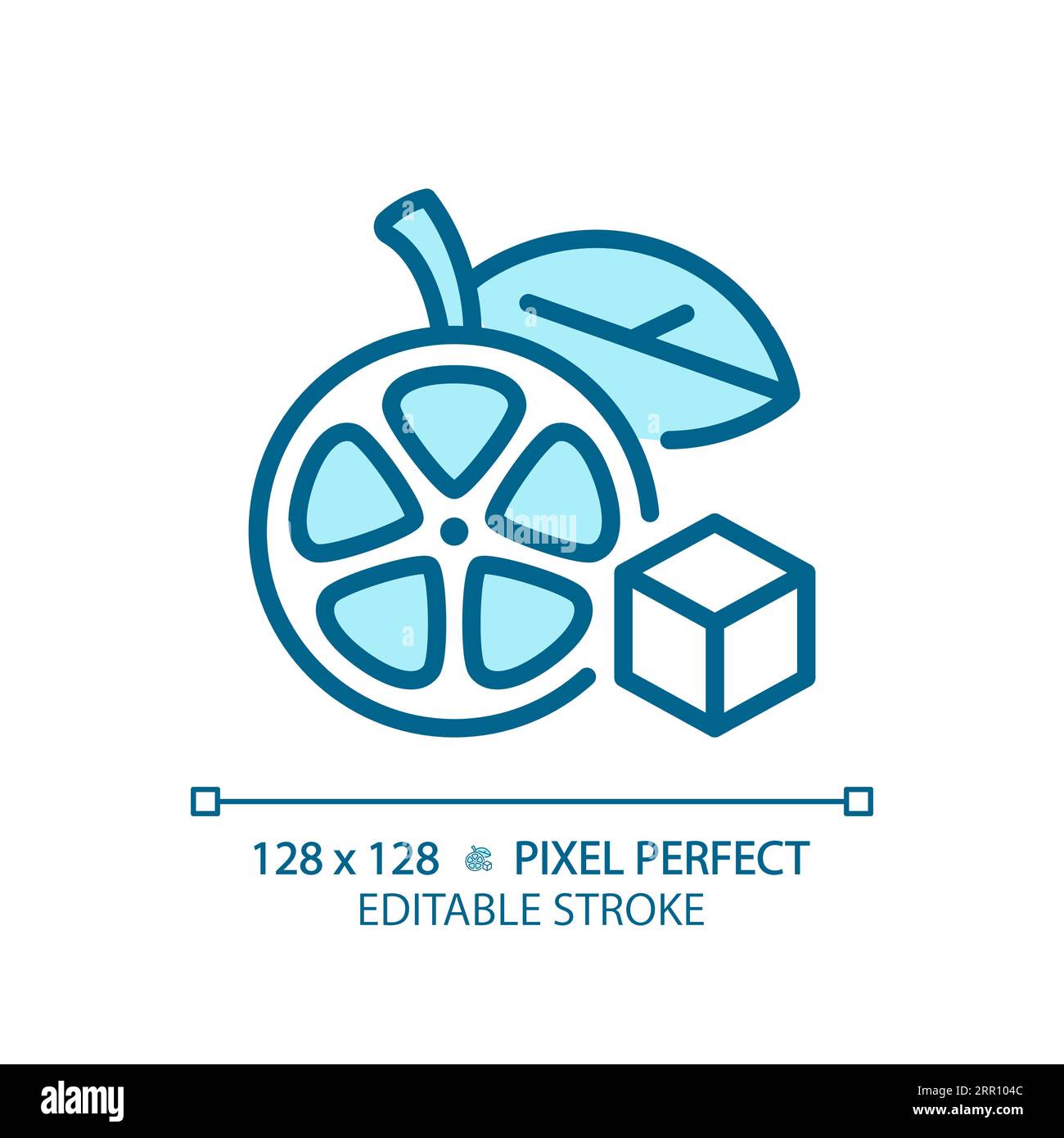 2D customizable thin linear blue fruit icon Stock Vector Image & Art ...