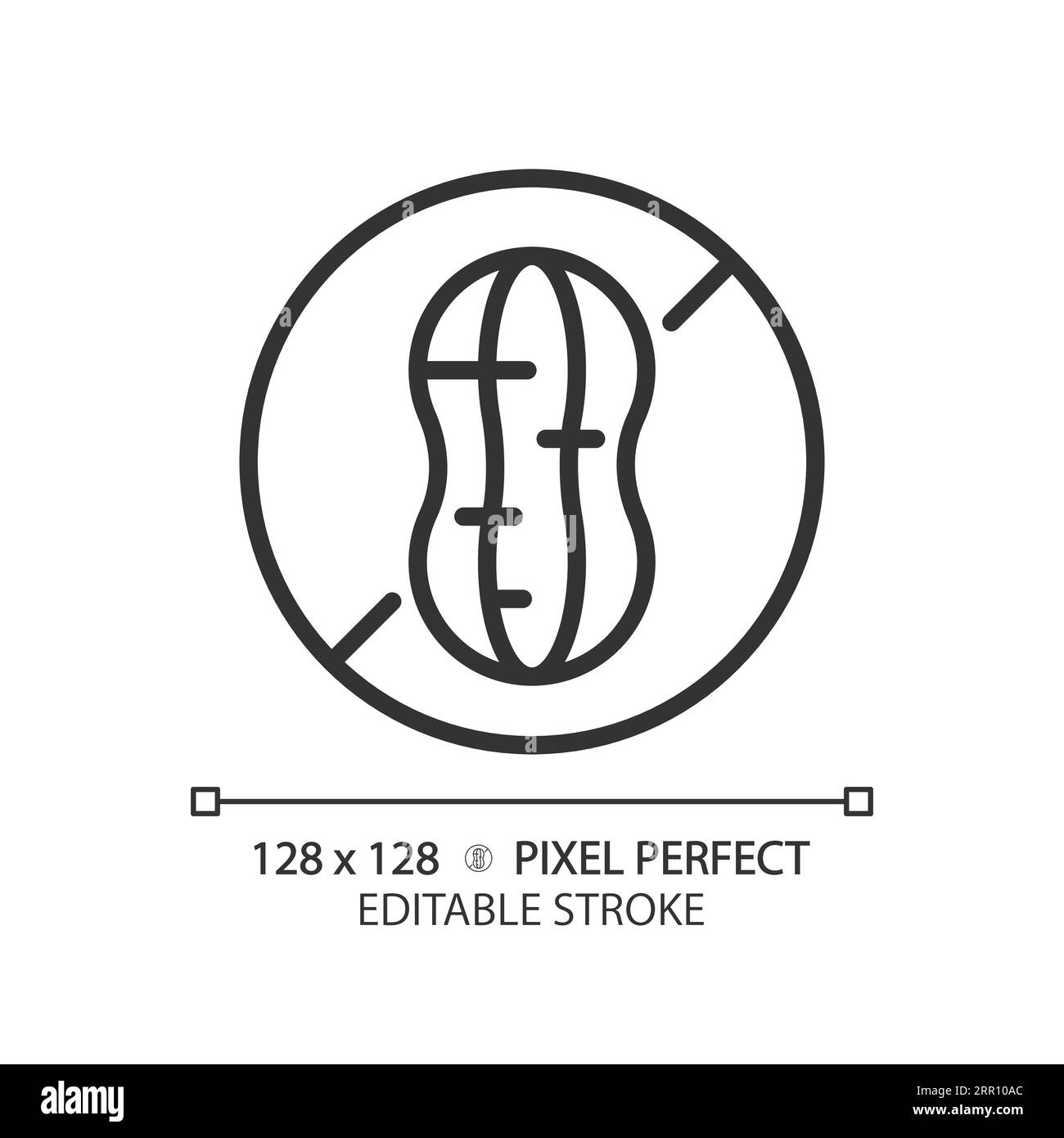 2D customizable thin linear black nut free icon Stock Vector Image ...