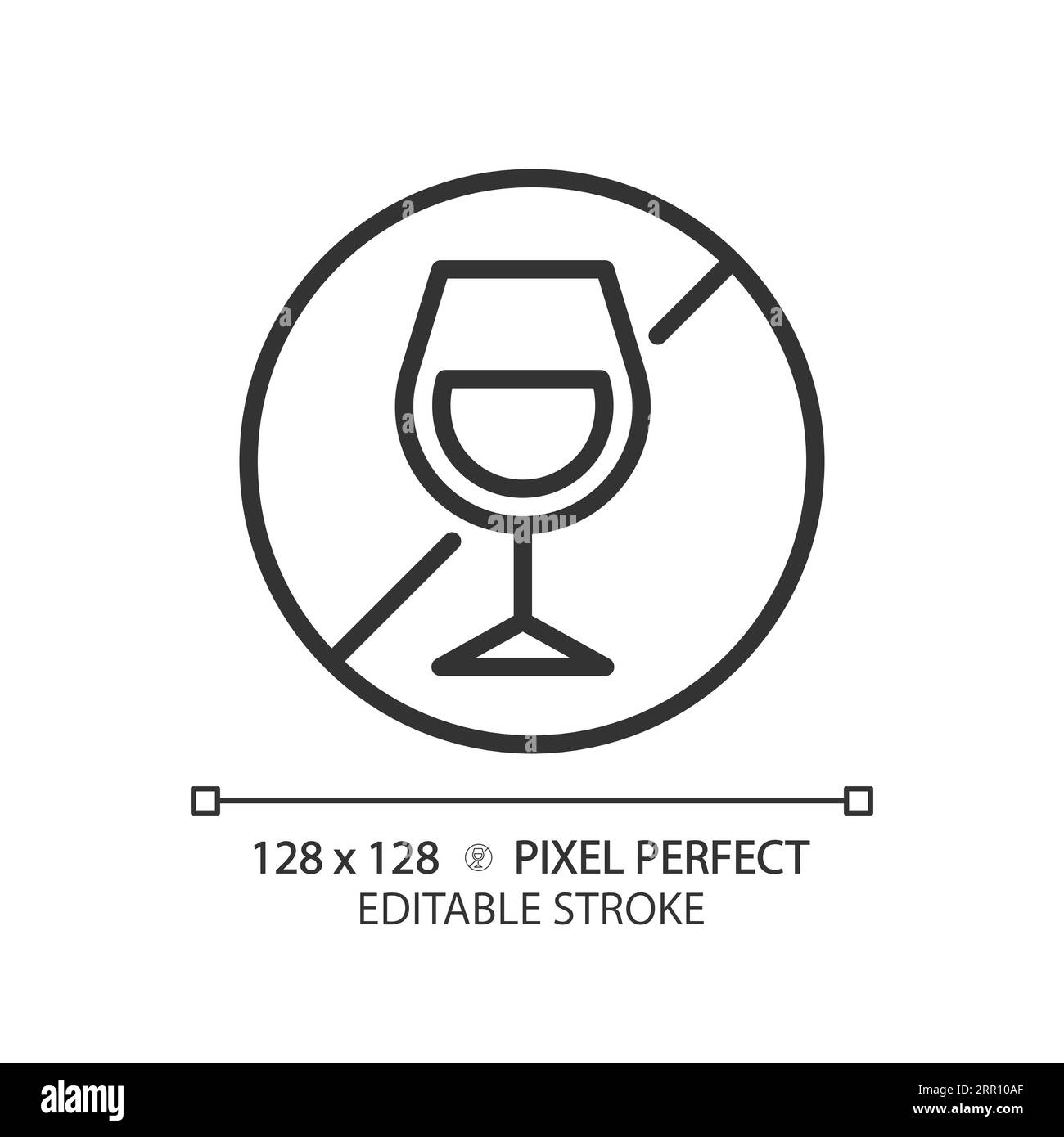 2D customizable thin linear black alcohol free icon Stock Vector Image ...