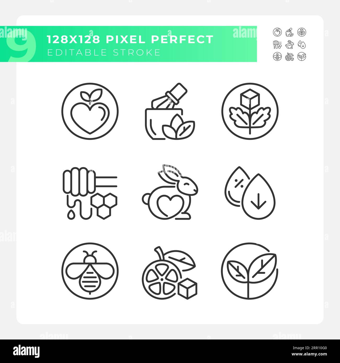 Editable Black Allergen Free Icons Pack Stock Vector Image And Art Alamy