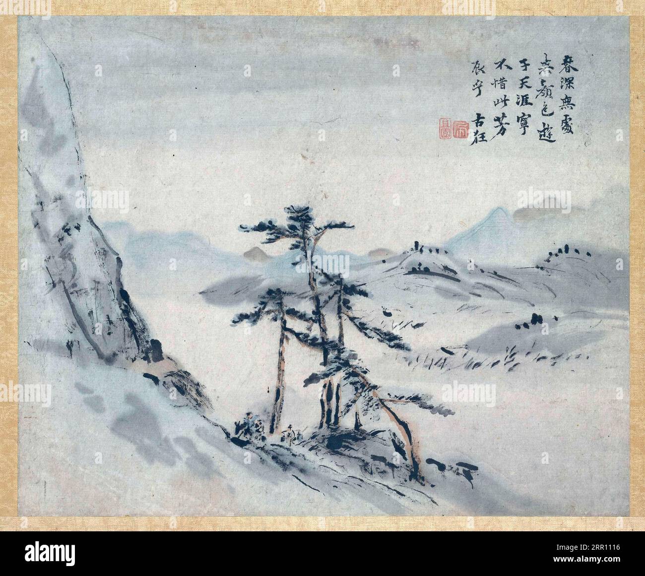 Chinese Art, finger painting with inscription by the painter Gao Qipe ...