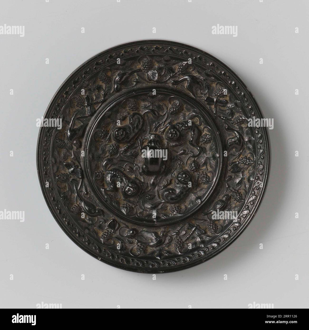 Mirror with fantastic animals amid grape vines China Period: Tang ...