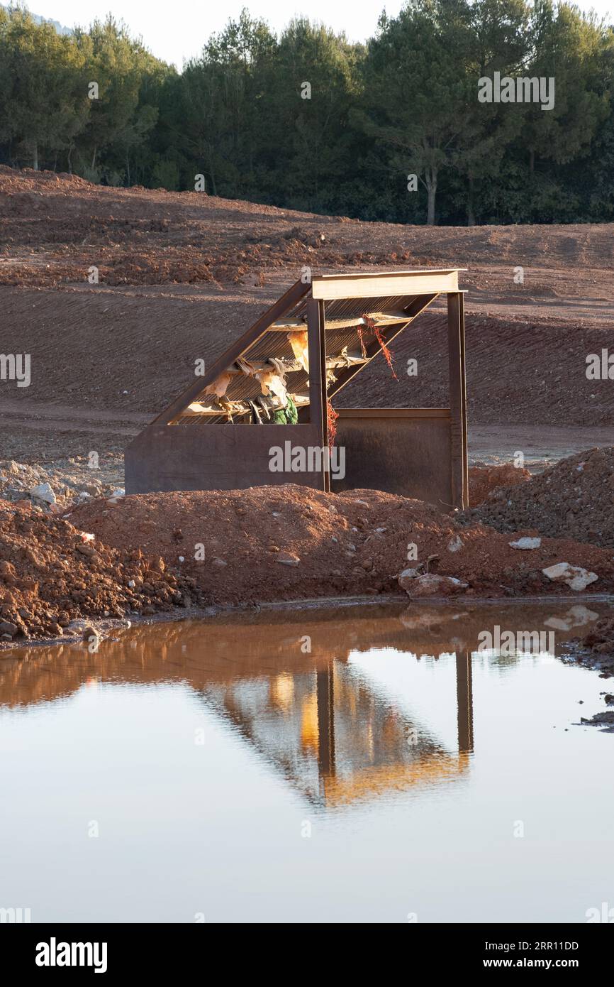 A construction site for a future road through an agricultural park ...